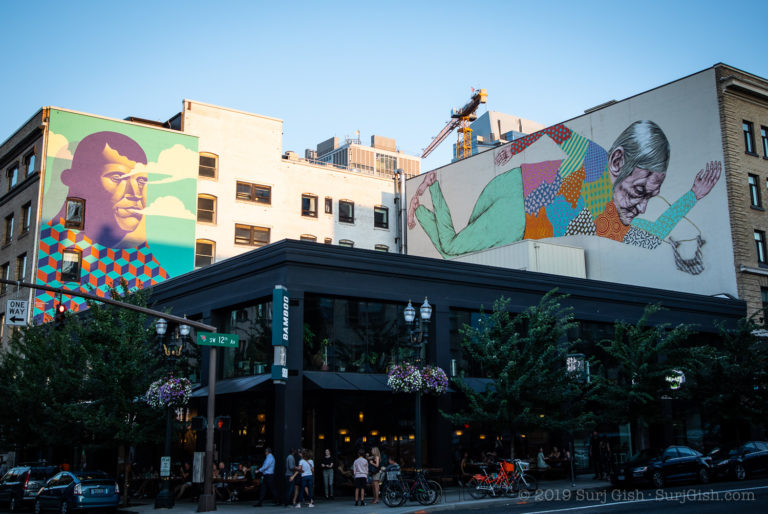 Downtown Portland Murals, August 2019 - Yes, THAT Surj Gish